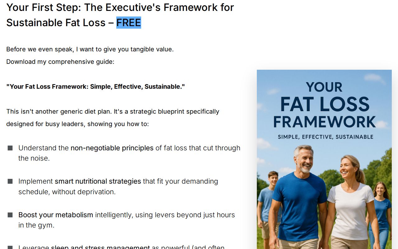 Your Fat Loss Framework: Simple, Effective, Sustainable.